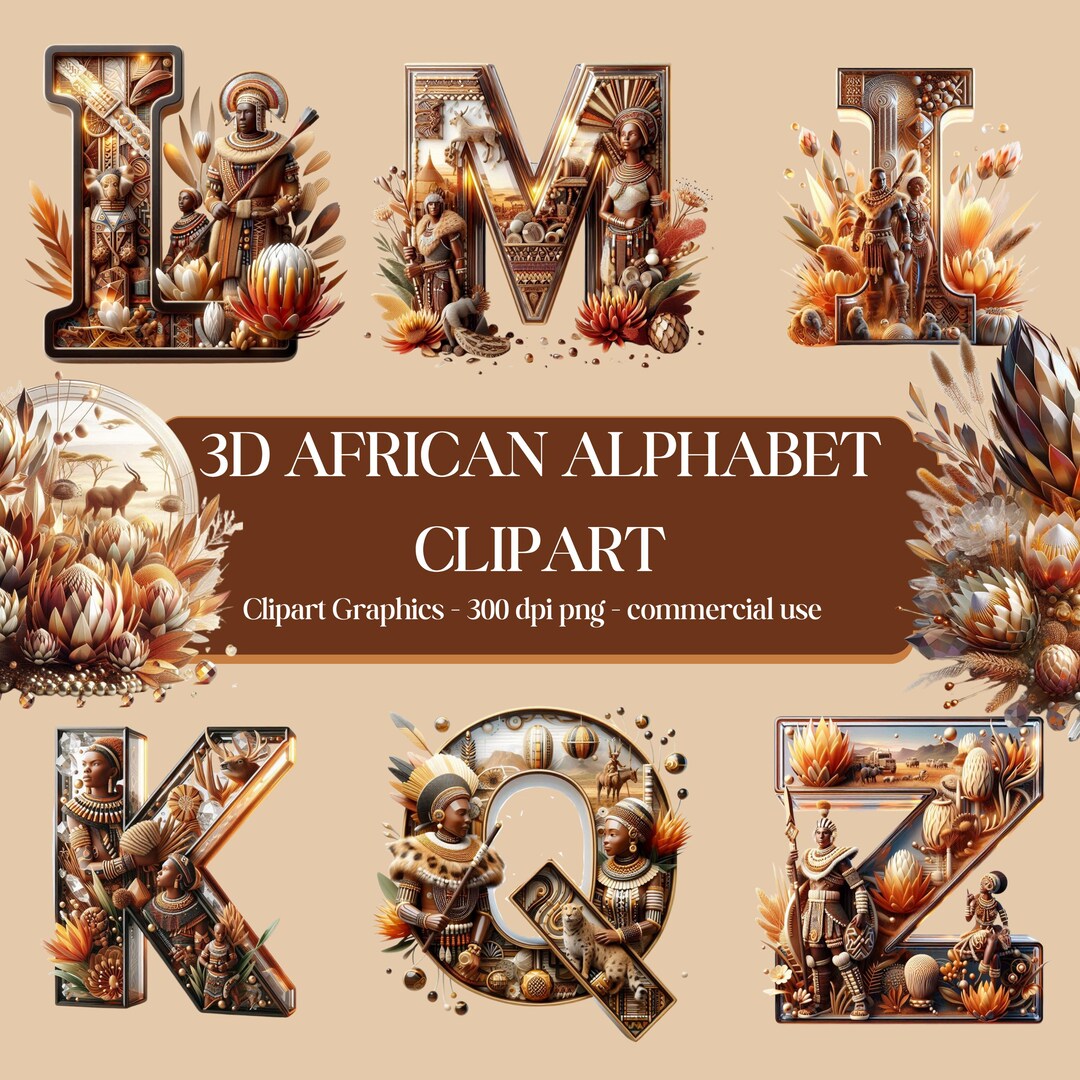 South African 3D Crystal Letter PNG: Zulu Ndebele Font (104 Images) - Etsy