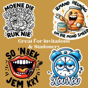 Funny Afrikaans Idiom Stickers: South African Slang Decals (digital ...
