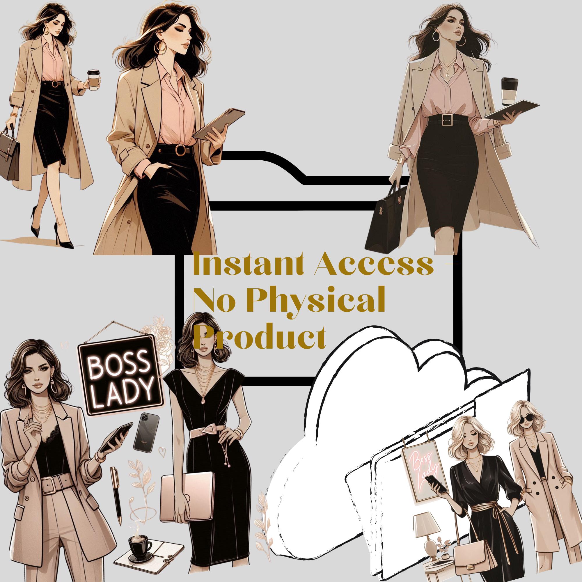 Female CEO Clipart Bundle: Office Chic PNG Graphics (digital Download ...
