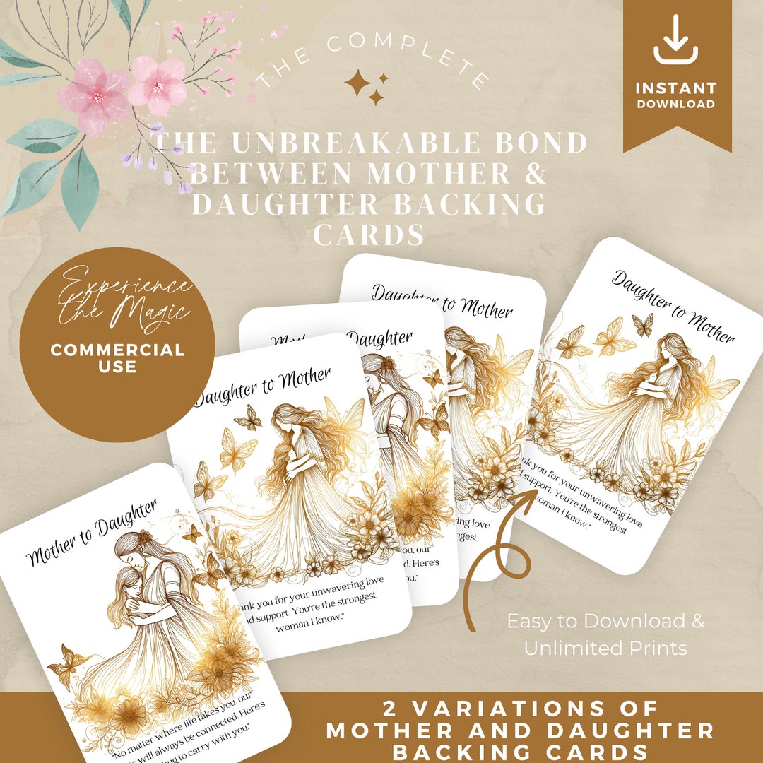 Mother & Daughter Pocket Hug Cards: Printable Gift (digital Download ...