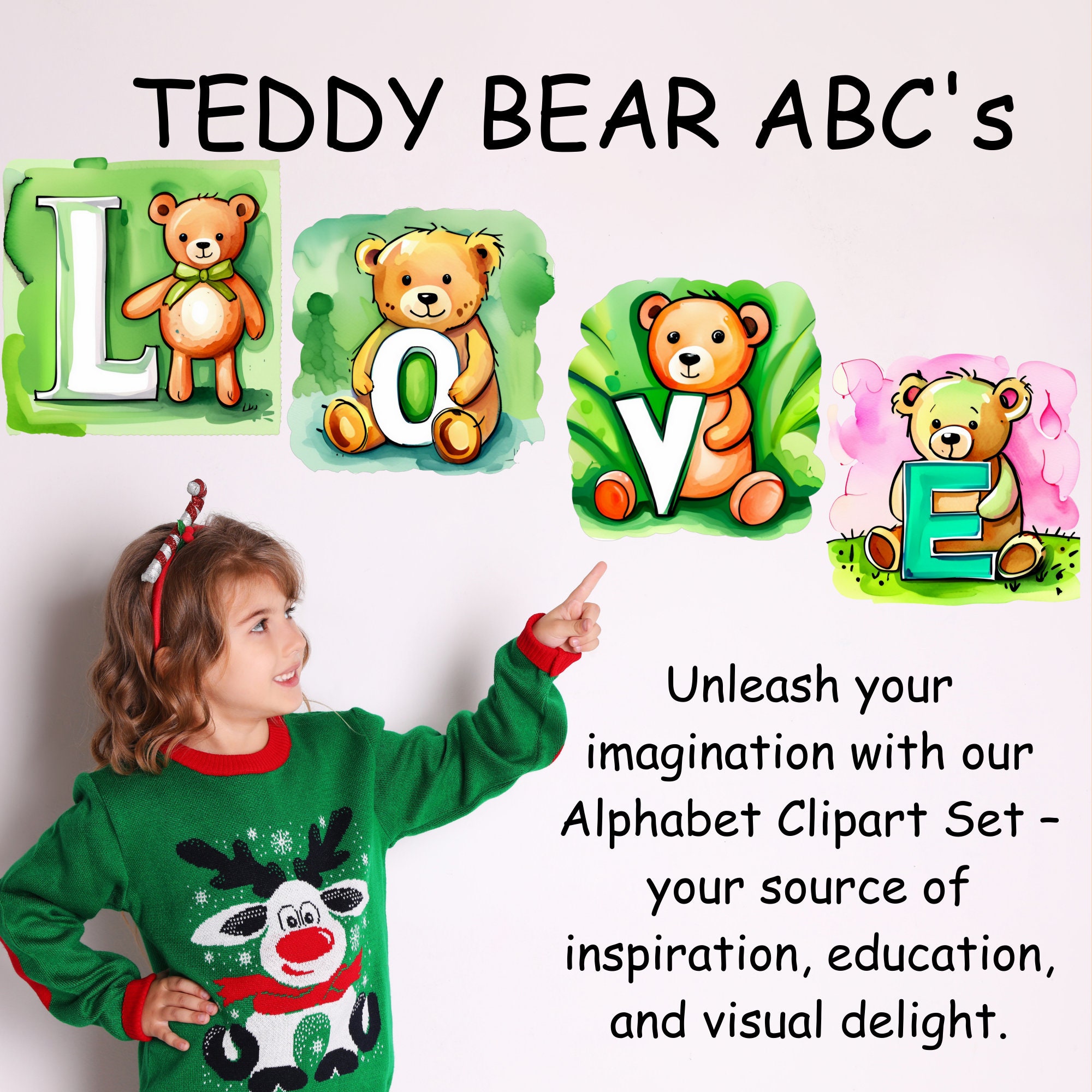 Pastel Teddy Bear Alphabet Clipart: Whimsy ABC Delight Bundle Instant ...