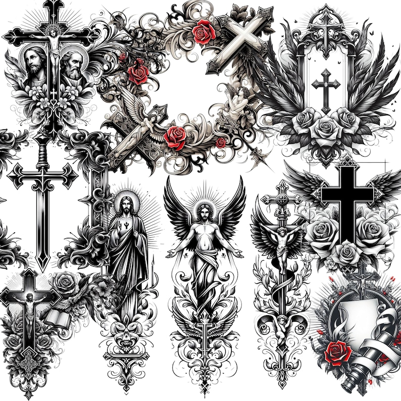 Eternal Ink Christian Tattoo Bundle - 35 Transparent 300 DPI Pngs - Etsy
