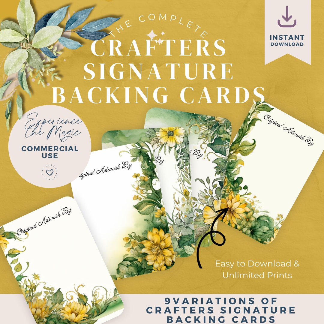 Backing Cards for Crafters - "original Artwork By" Signature Set ...