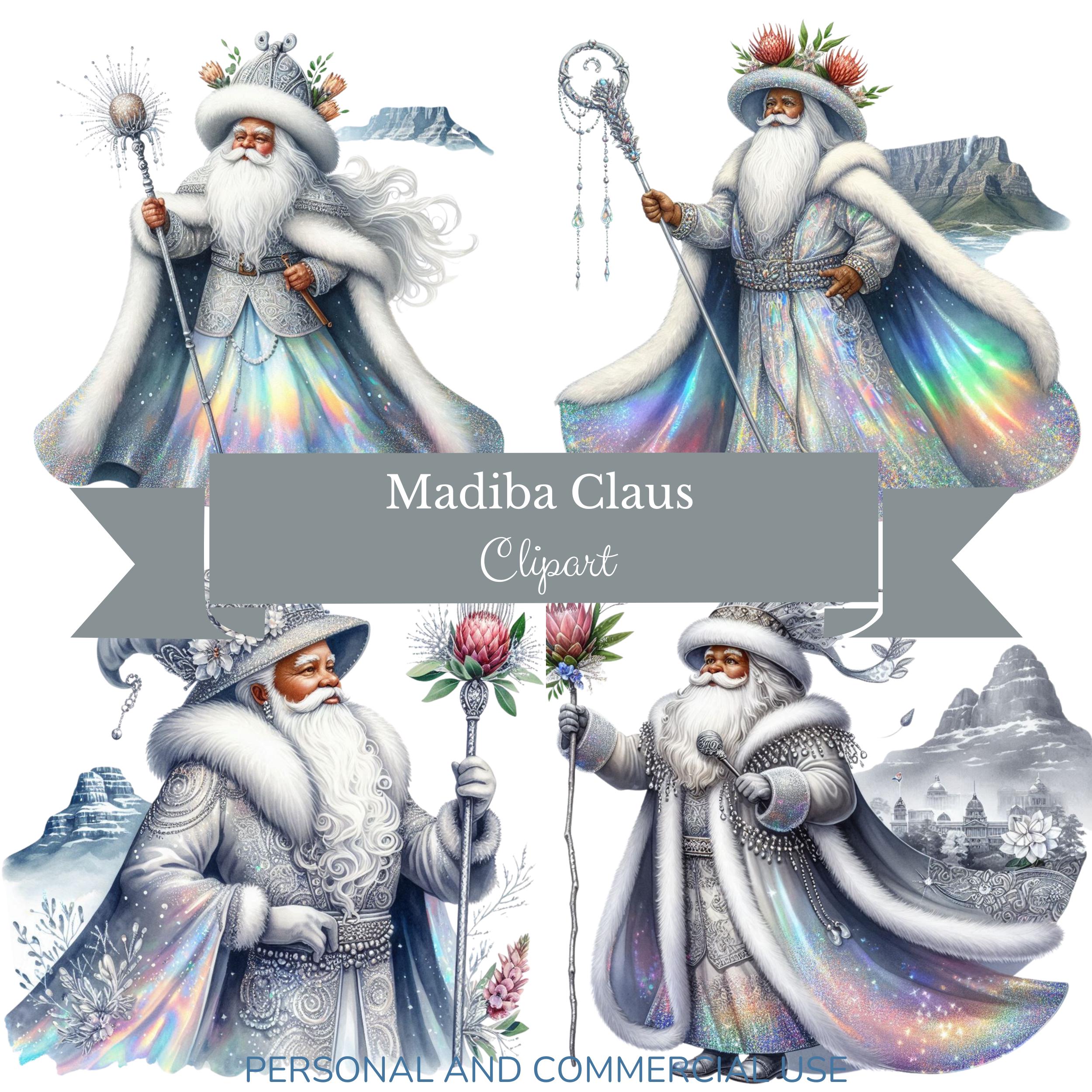 Mandela Santa PNG | South African Christmas Clipart | Madiba Claus Art ...