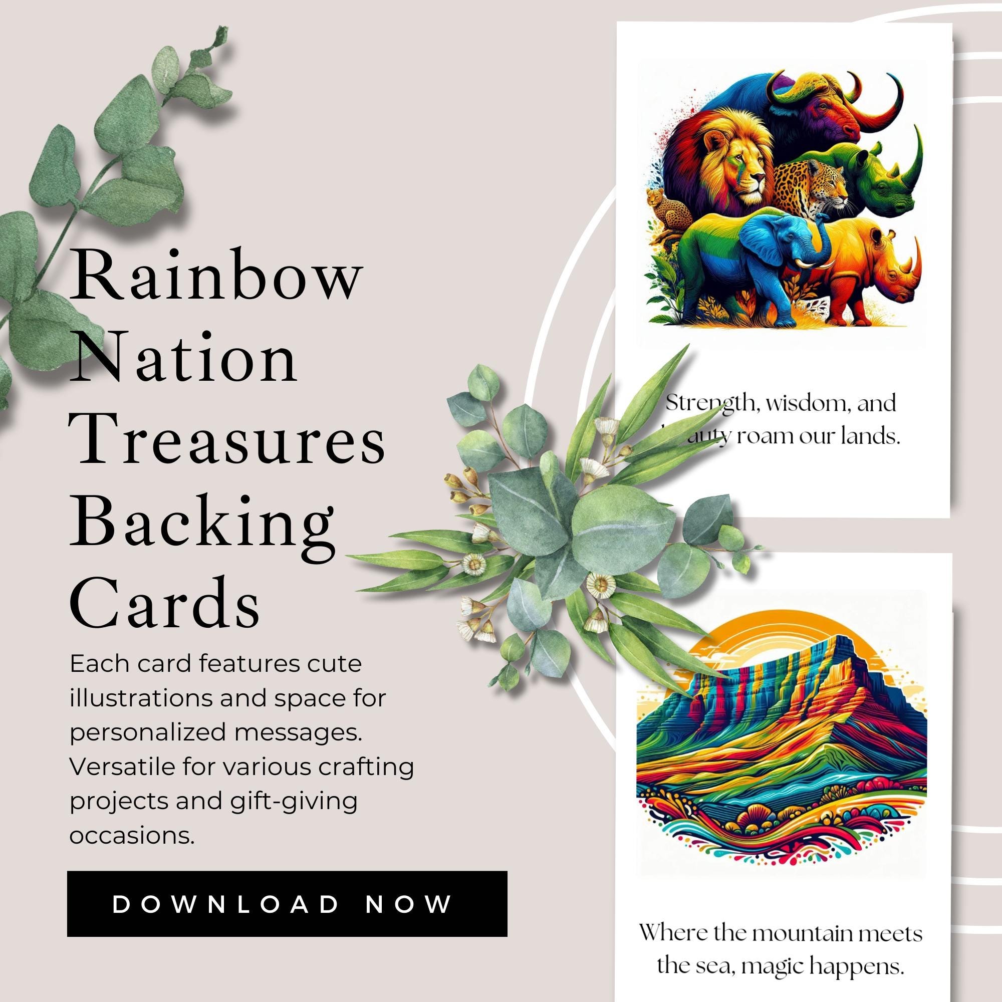 South Africa Backing Cards: Rainbow Nation Art (digital Download) - Etsy