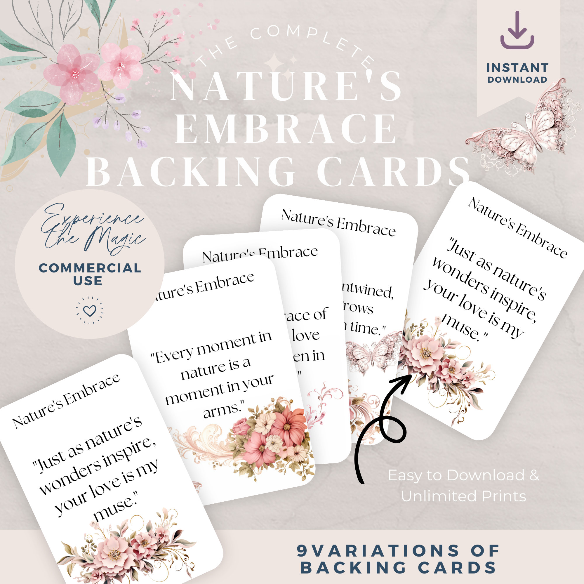 Backing Cards, Printable Templates for Small Business, Custom Display ...