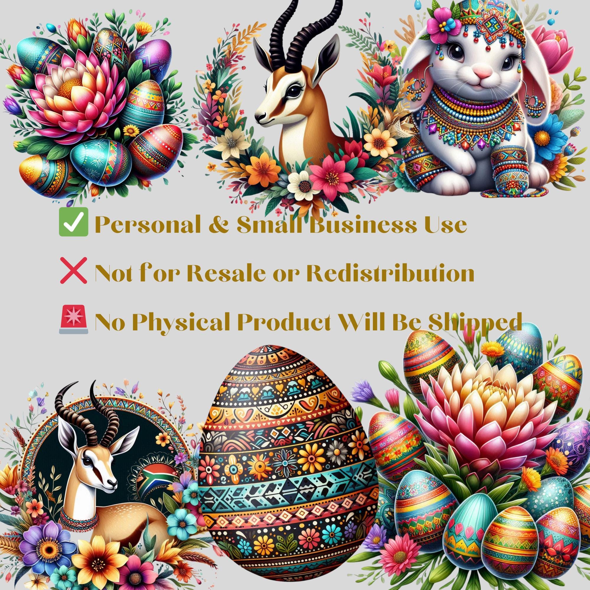 South African Easter Clipart Bundle | 12 Pngs | African Patterns ...