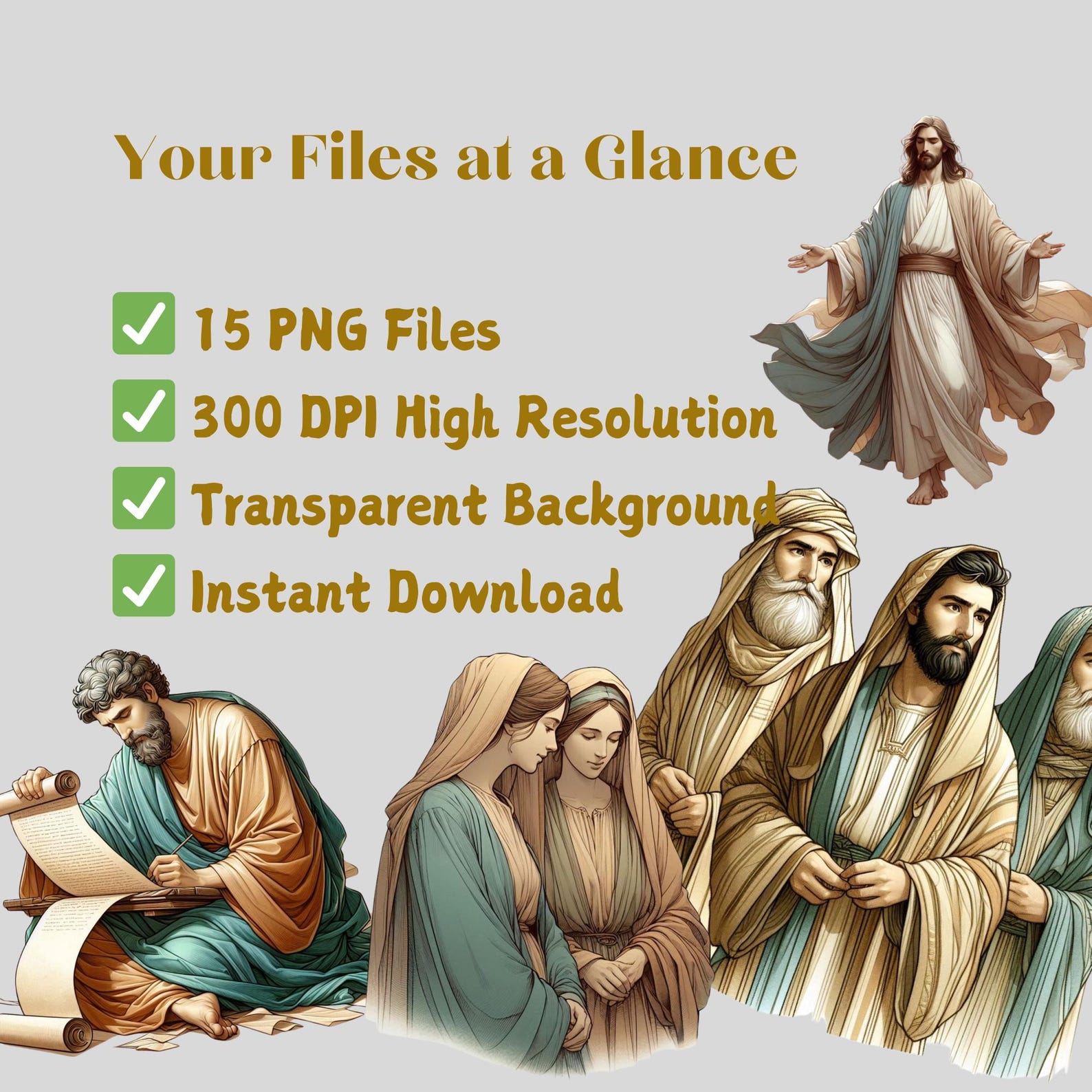 New Testament Bible Characters Clipart: Christian Art (digital Download ...