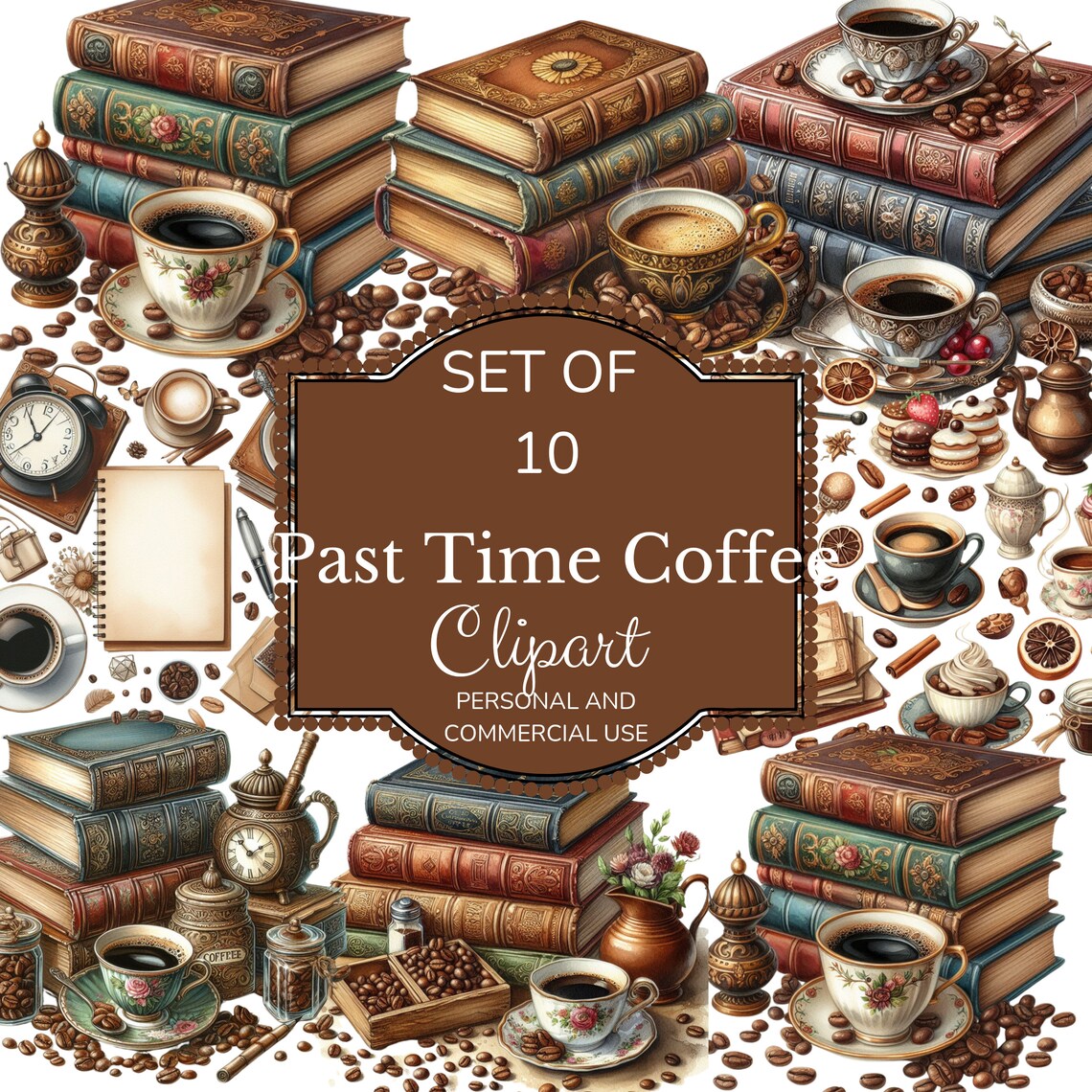 Past Time Coffee Shop Clip Art 10 Retro PNG Graphics Transparent Cafe ...