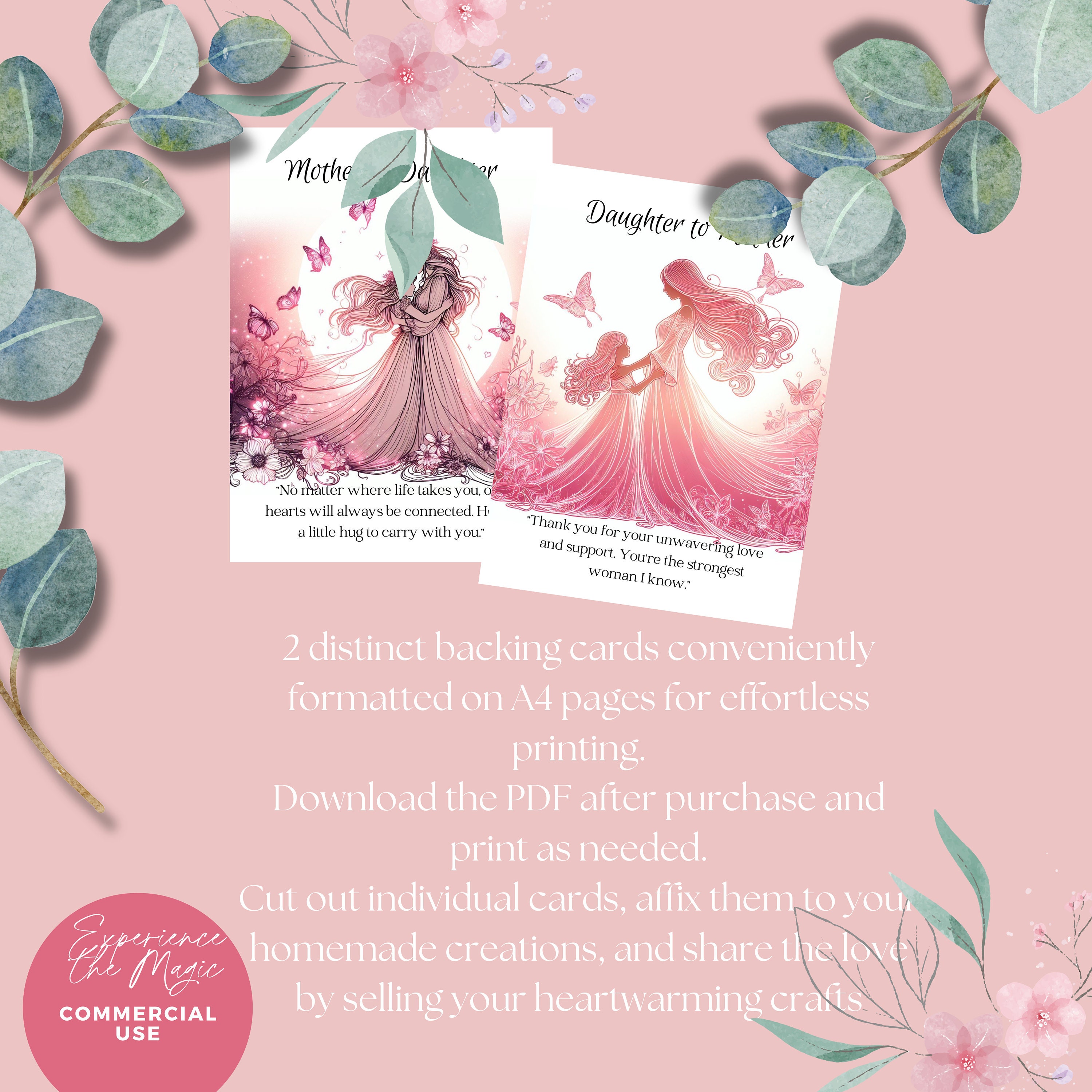 Mother Daughter Pocket Hug Cards: Heartfelt Gift (digital Download) - Etsy