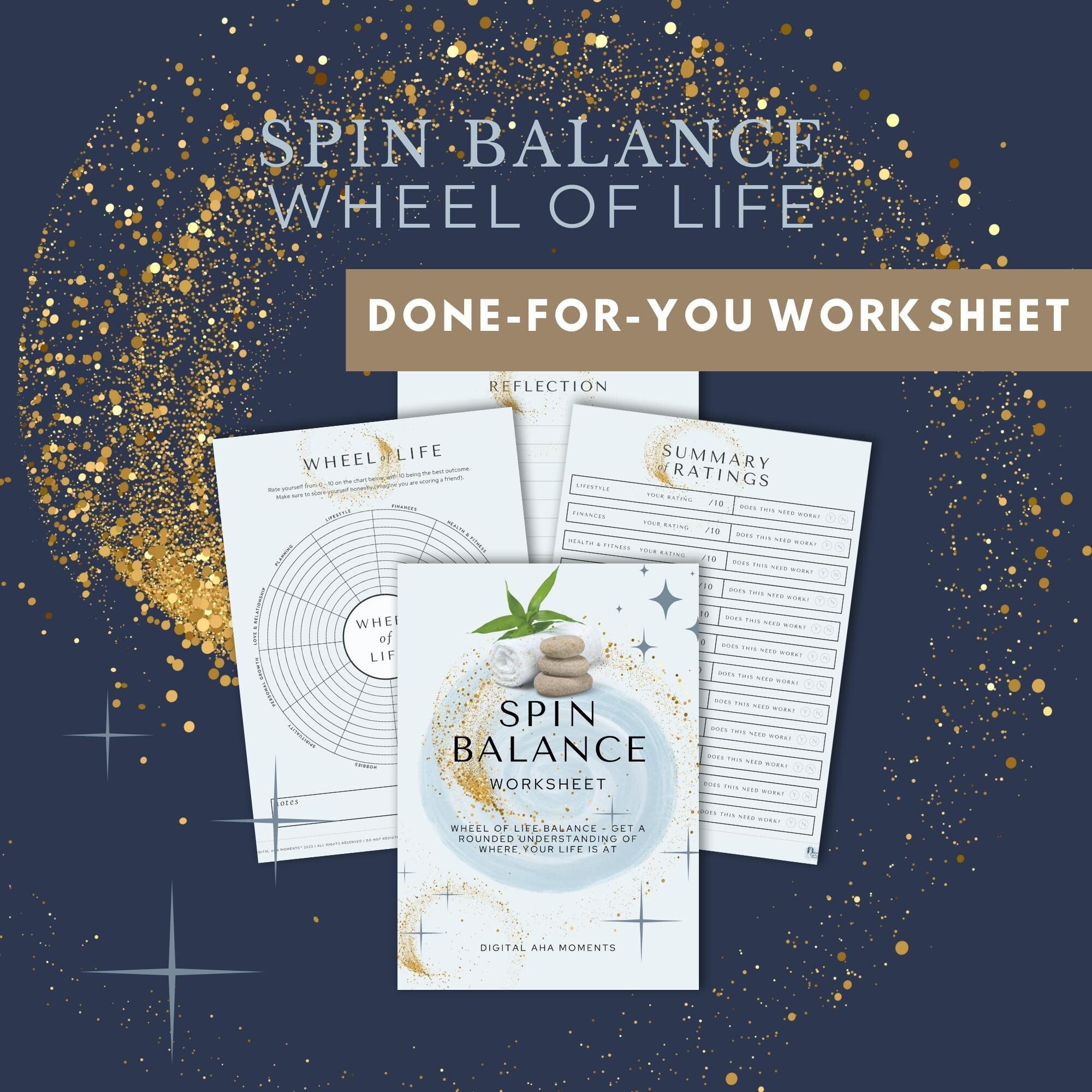 Spin Balance Wheel of Life INSTANT DOWNLOAD Coaching Resource, Balance ...