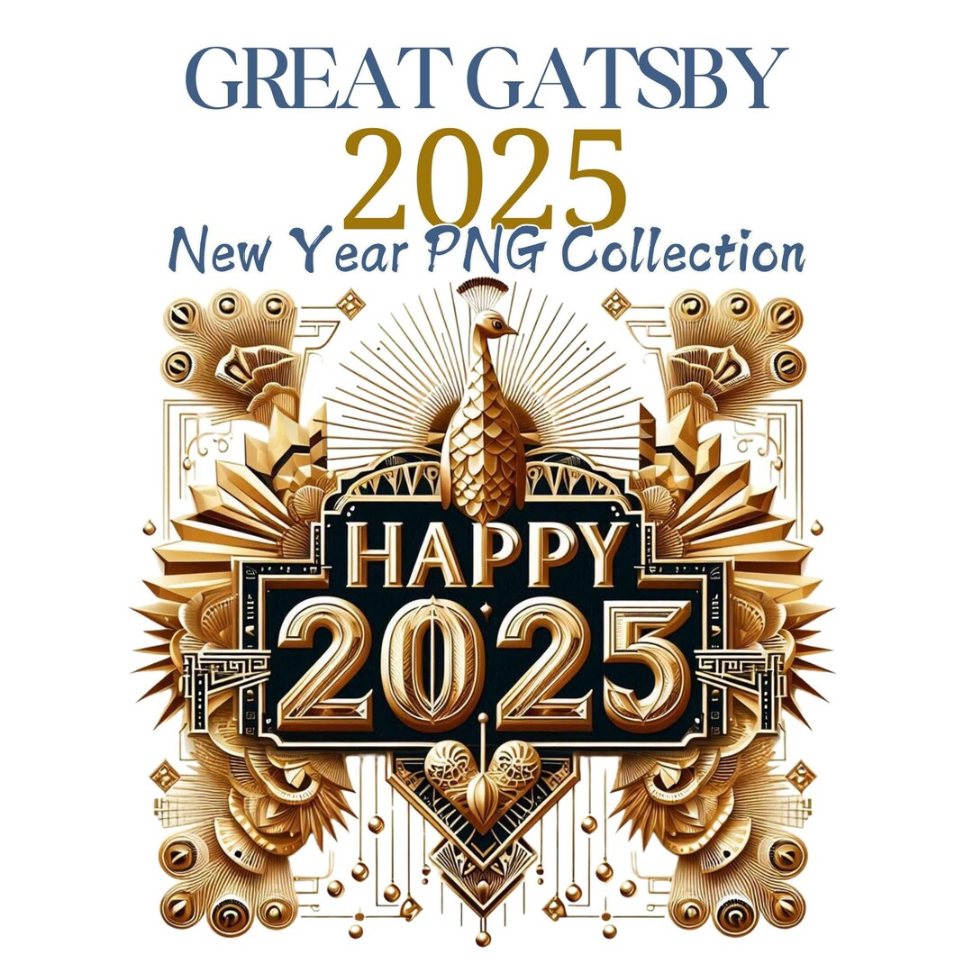 Art Deco 2025 Luxe Bundle Great Gatsby Style PNG Collection NYE Digital ...