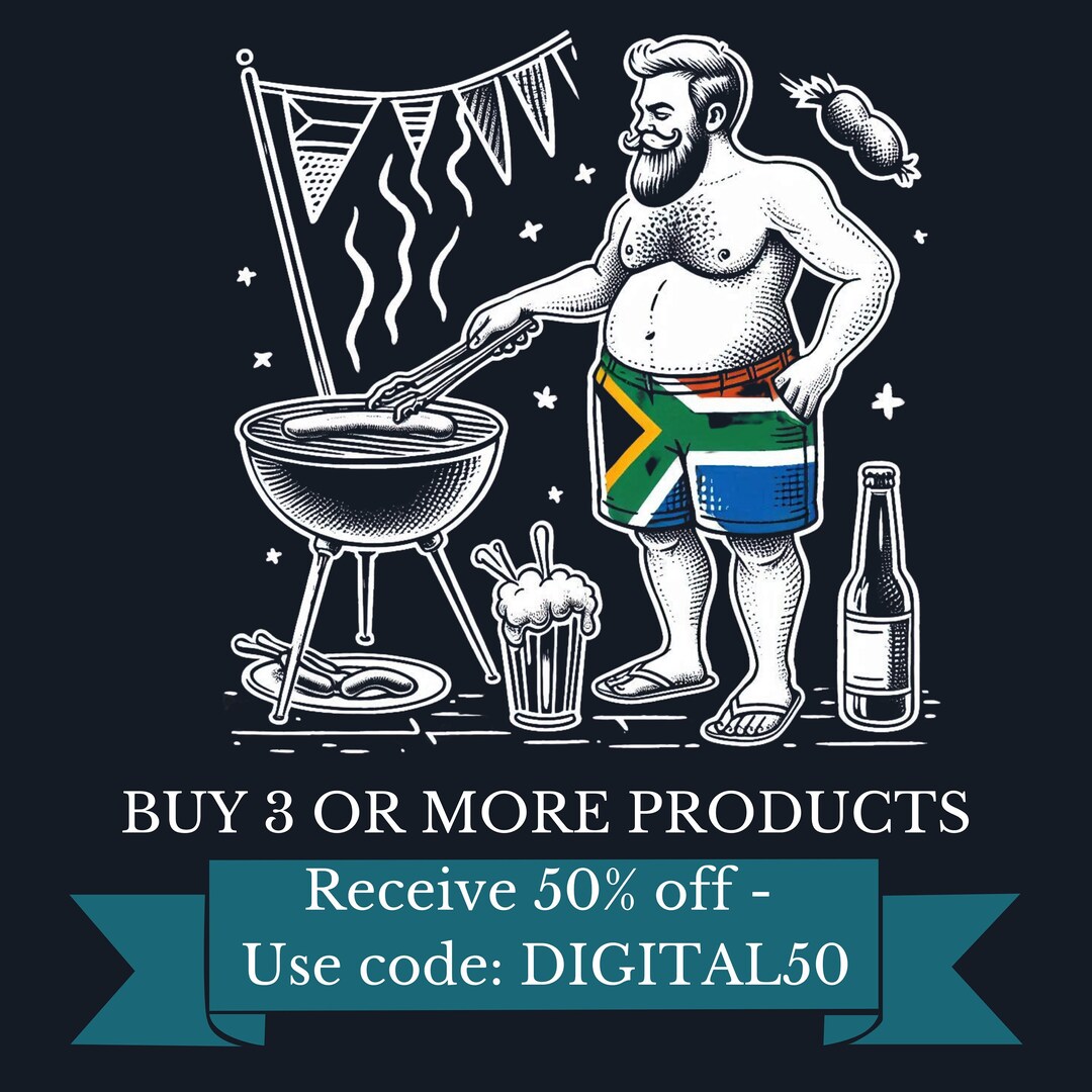 South African Braai Master Clipart Bundle, 18 PNG, Barbecue Graphics ...