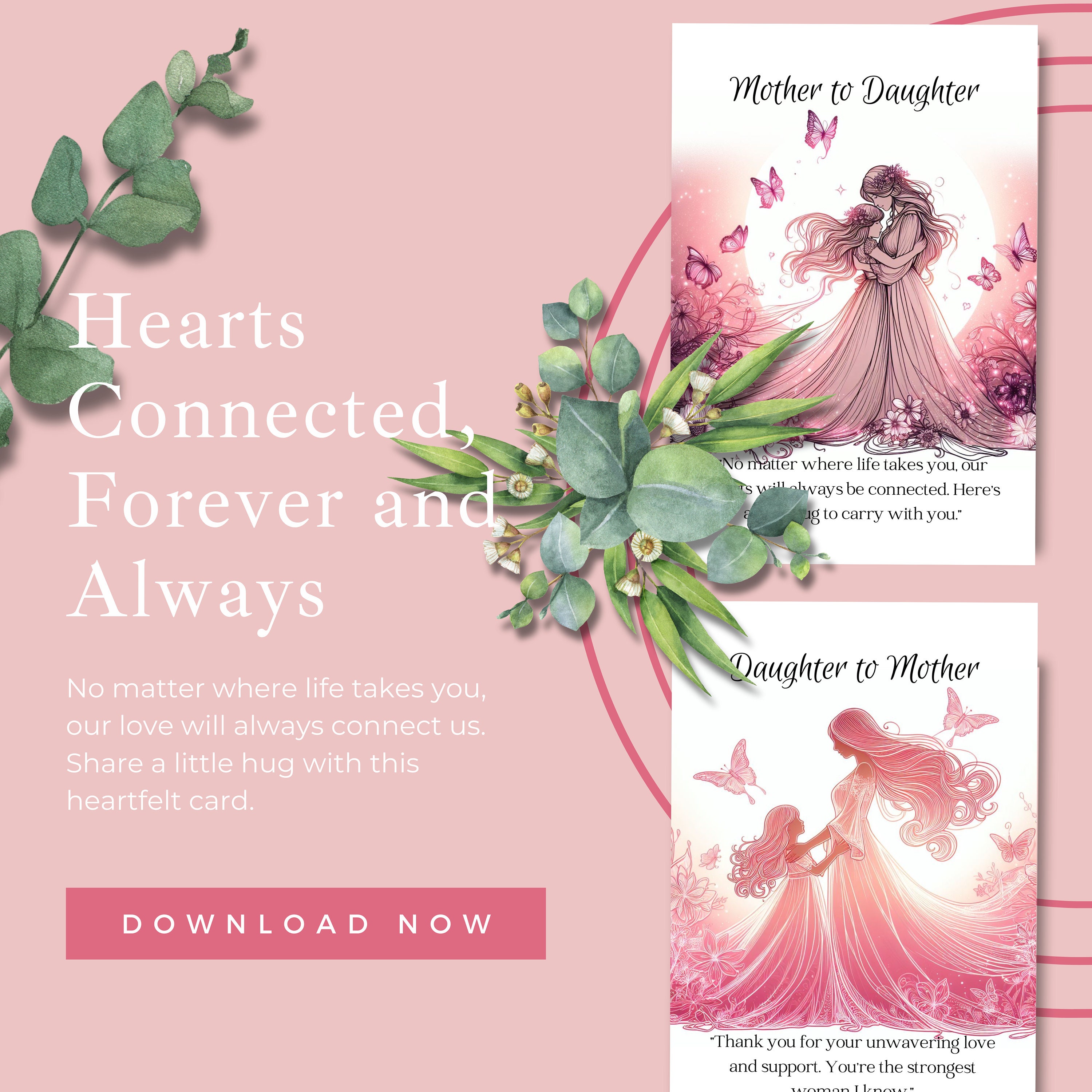 Mother Daughter Pocket Hug Cards: Heartfelt Gift (digital Download) - Etsy