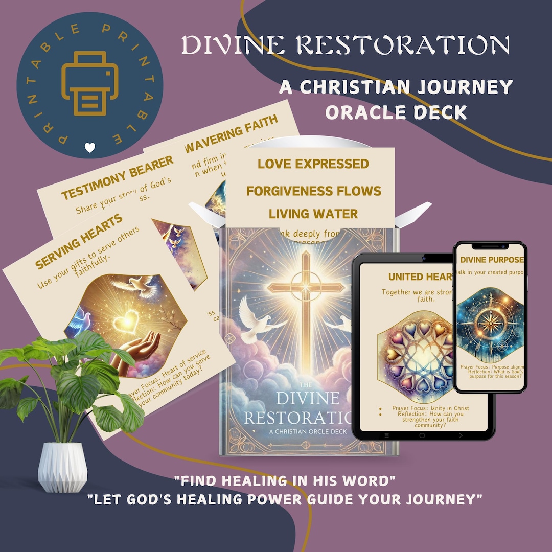 Christian Oracle Cards | Divine Restoration Digital Deck | 44 Scripture ...