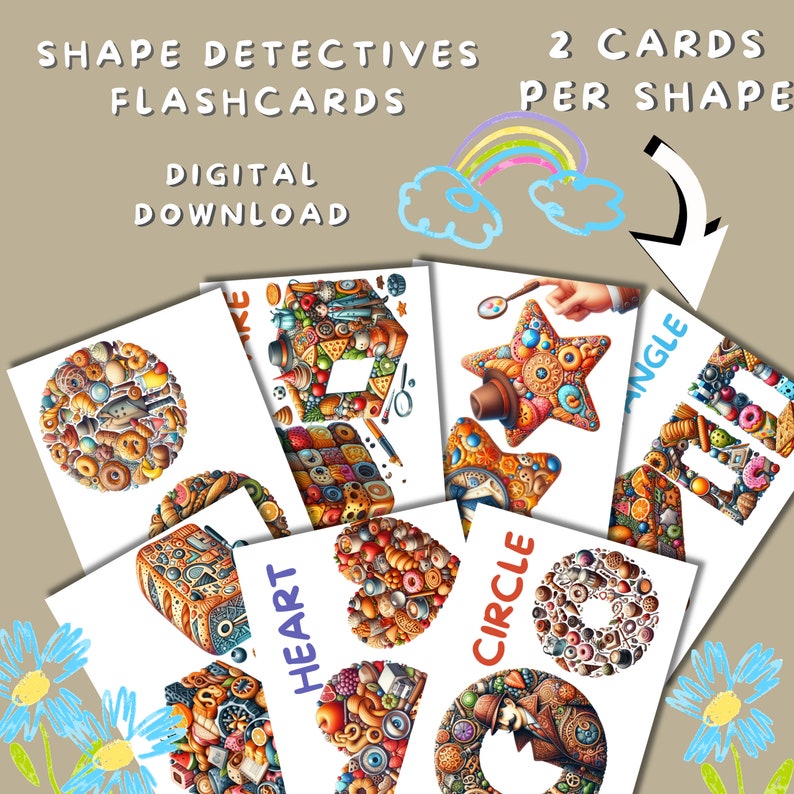 Teacher Flashcards for Teaching Children Shapes Shape Detectives Fun ...