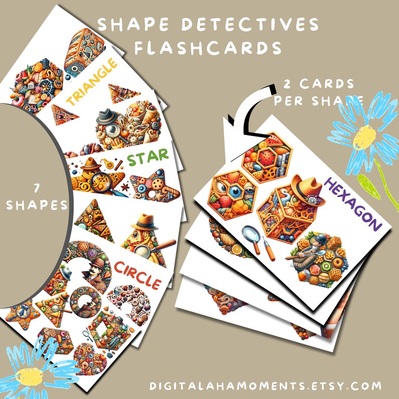 Teacher Flashcards for Teaching Children Shapes Shape Detectives Fun ...