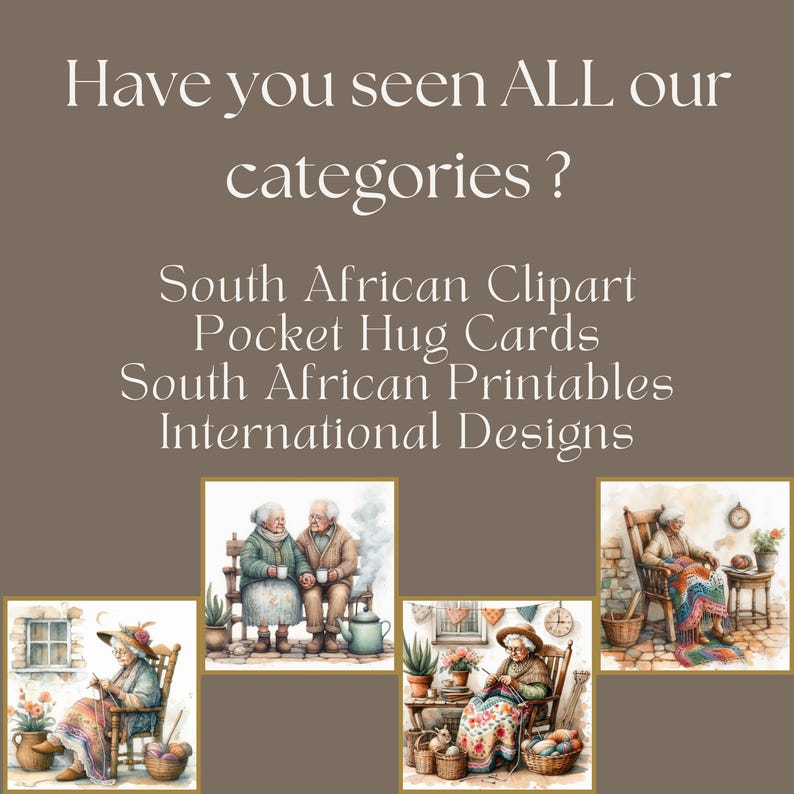Ouma & Oupa Clipart: South African Grandparent Watercolor Jpegs ...