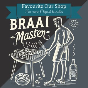 South African Braai Master Clipart Bundle: BBQ Graphics (digital ...