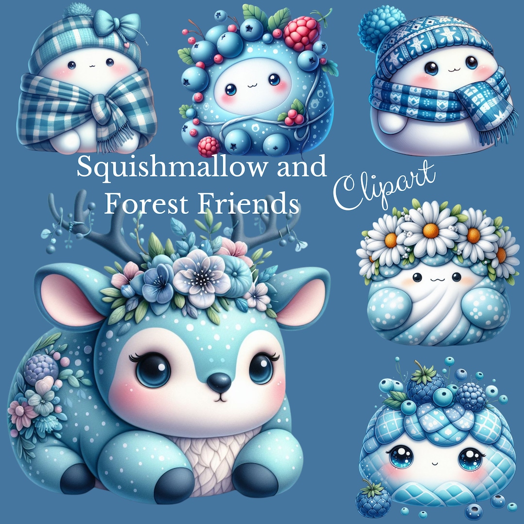 Squishmallow Forest Animals Clip Art 76 Cute Critter Illustrations ...