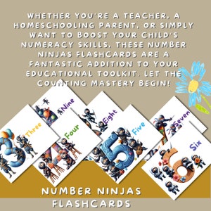 Number Flashcards Ninja Themed - 20 Printable Cards for Learning ...