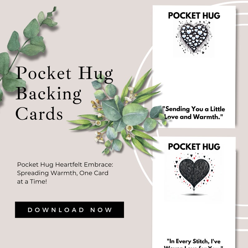 Pocket Hug Cards: Heartfelt Embrace Printable Bundle (digital Download ...