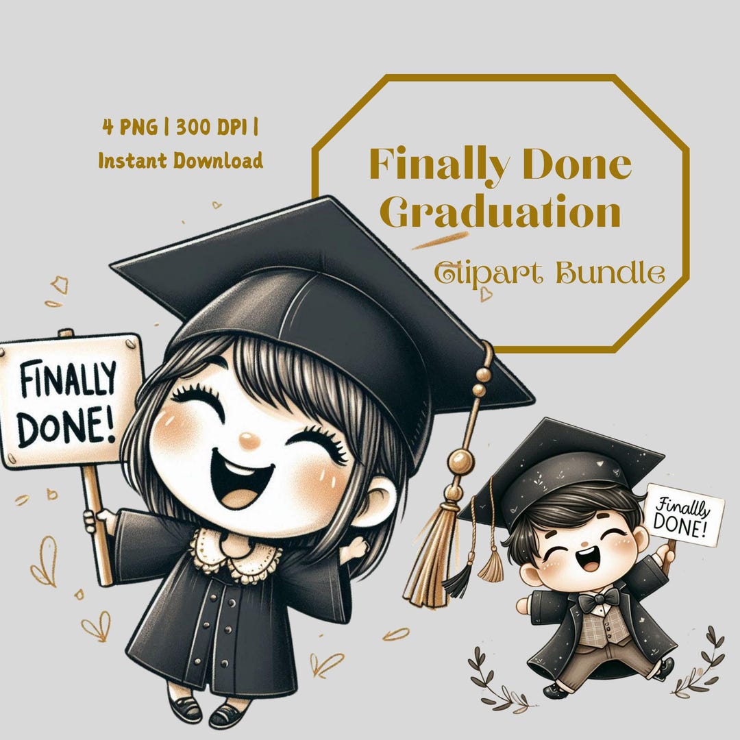 Graduation PNG Clipart, Funny Sleeping Graduate, Finally Done Sign ...