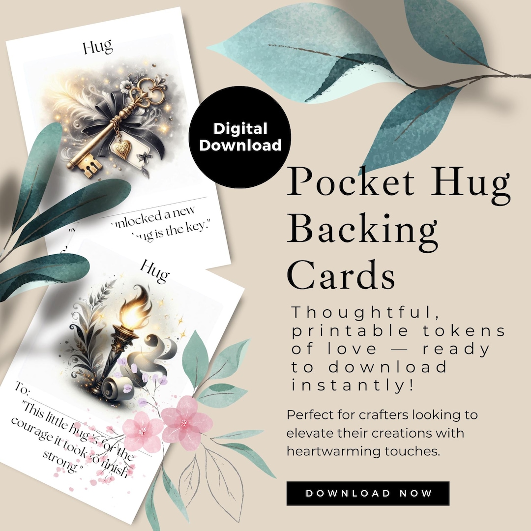 Graduation Pocket Hug Cards Printable – 9 Black & Gold Inspirational ...