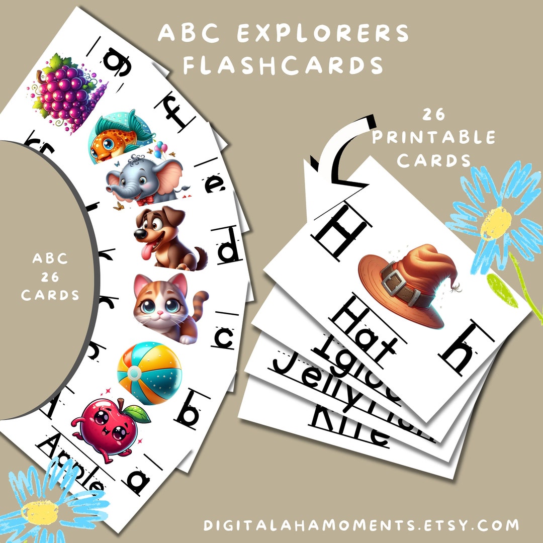 Alphabet Flashcards ABC Explorers 26 Printable Cards for Learning ...