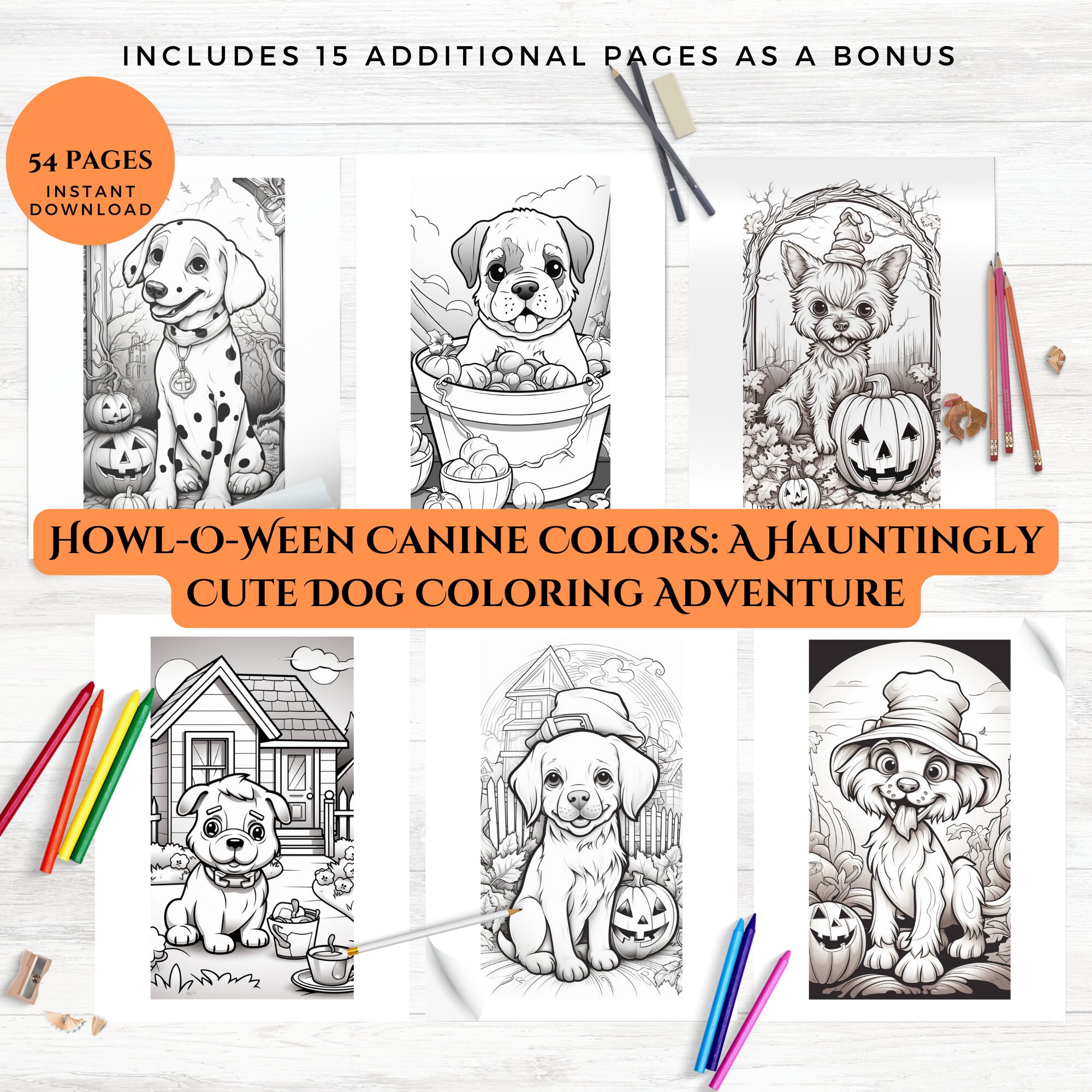 70 Pages Halloween Dog Coloring Pages | Canine Colors Printable Sheets ...