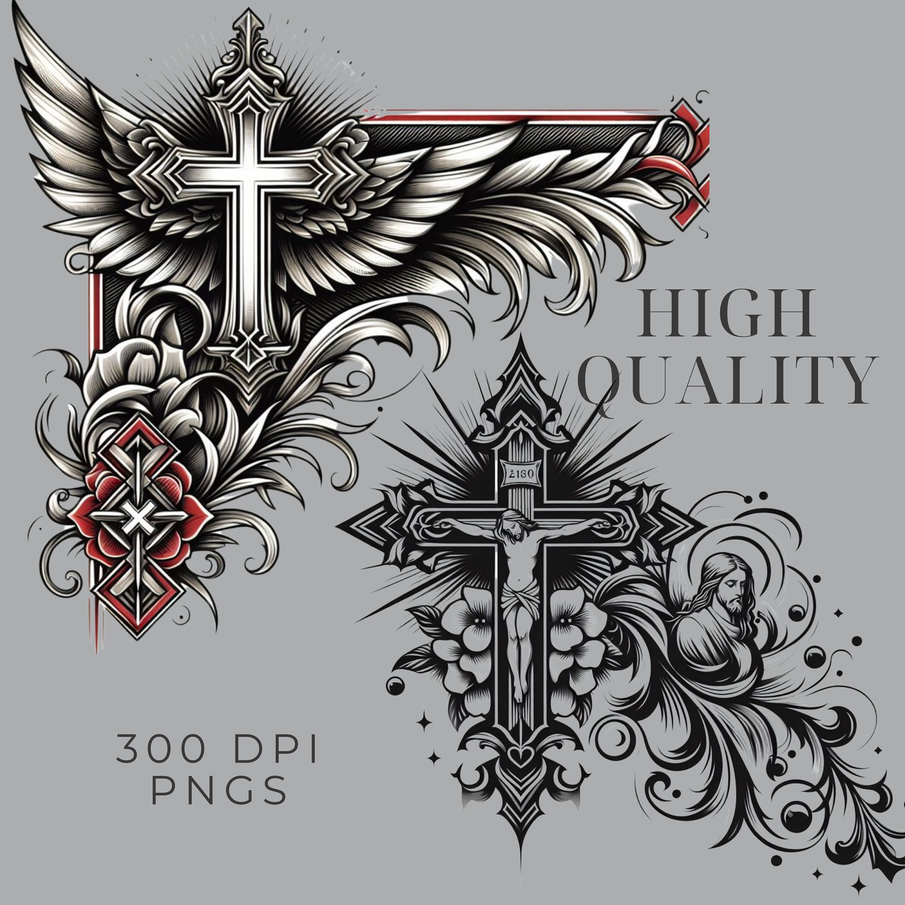 Eternal Ink Christian Tattoo Bundle - 35 Transparent 300 DPI Pngs - Etsy