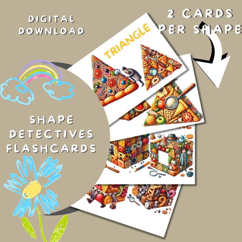 Teacher Flashcards for Teaching Children Shapes Shape Detectives Fun ...