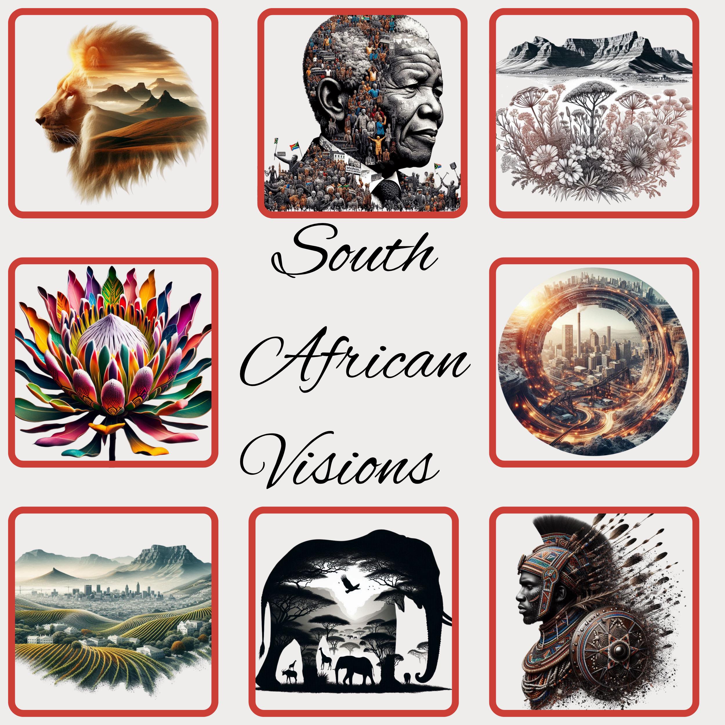 South African Double Exposure PNG Lion Mountain Art Mandela Silhouette ...