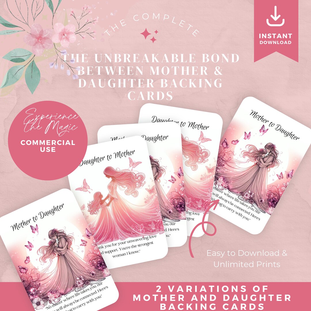 Mother Daughter Pocket Hug Cards: Heartfelt Gift (digital Download) - Etsy