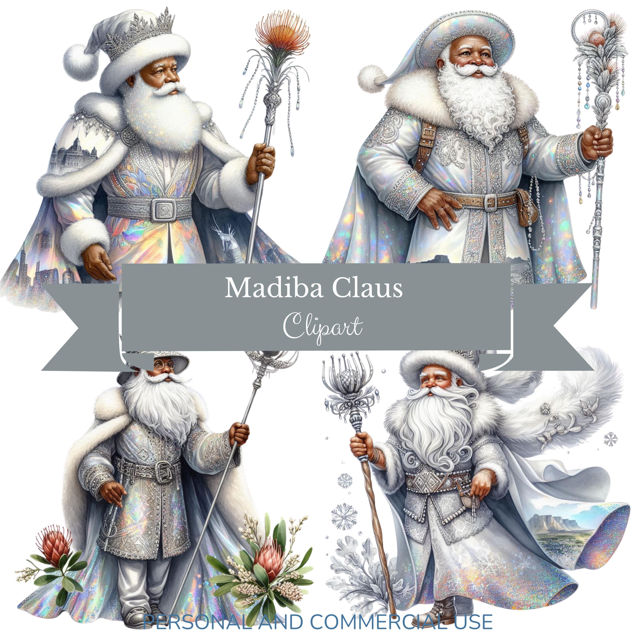 Mandela Santa PNG | South African Christmas Clipart | Madiba Claus Art ...