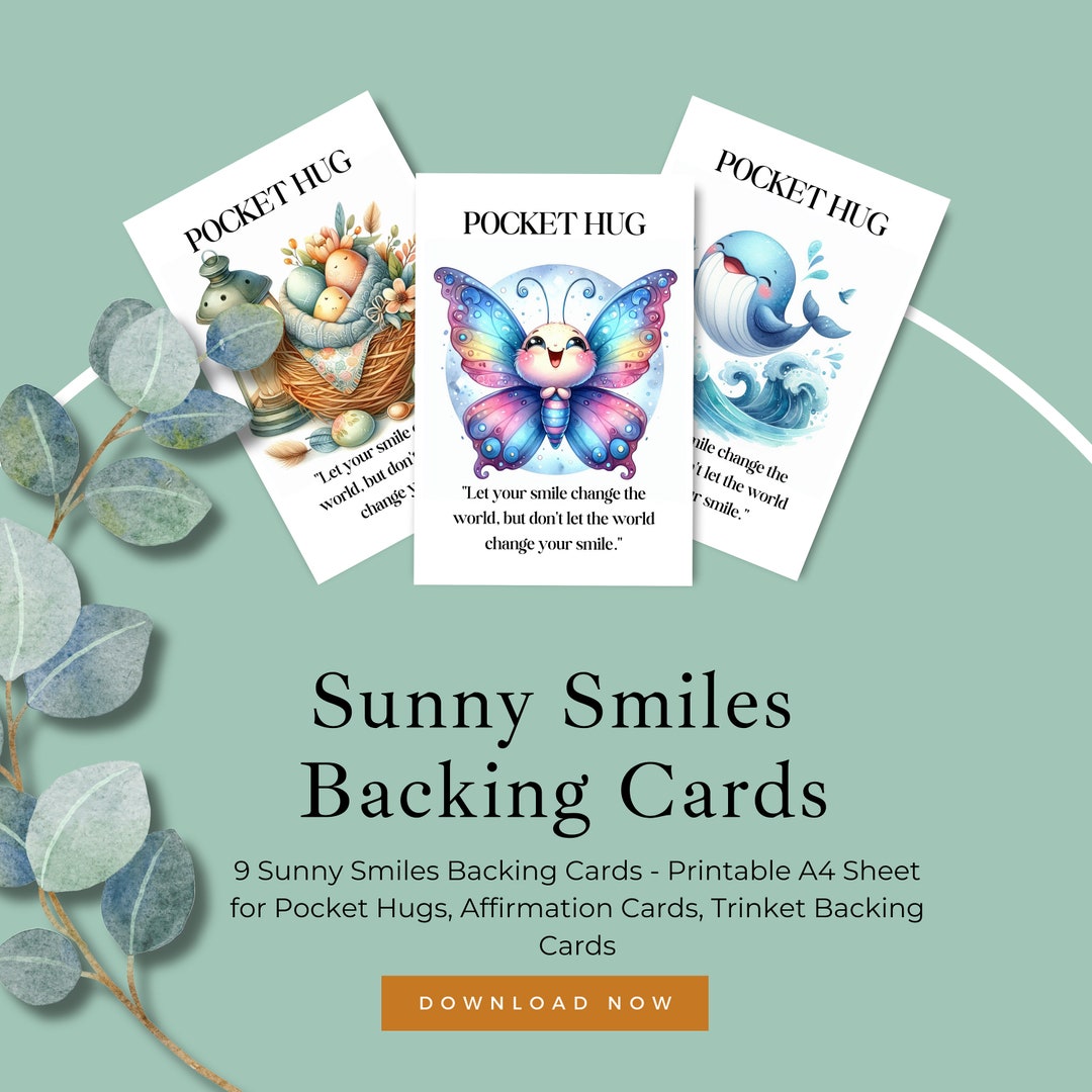 Sunny Smiles Pocket Hug Cards for Kids | Encouragement & Positivity ...