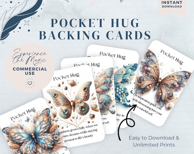 PRINTABLE Pocket Hug Tags - Digital PDF - DIY Packaging, Backing and ...