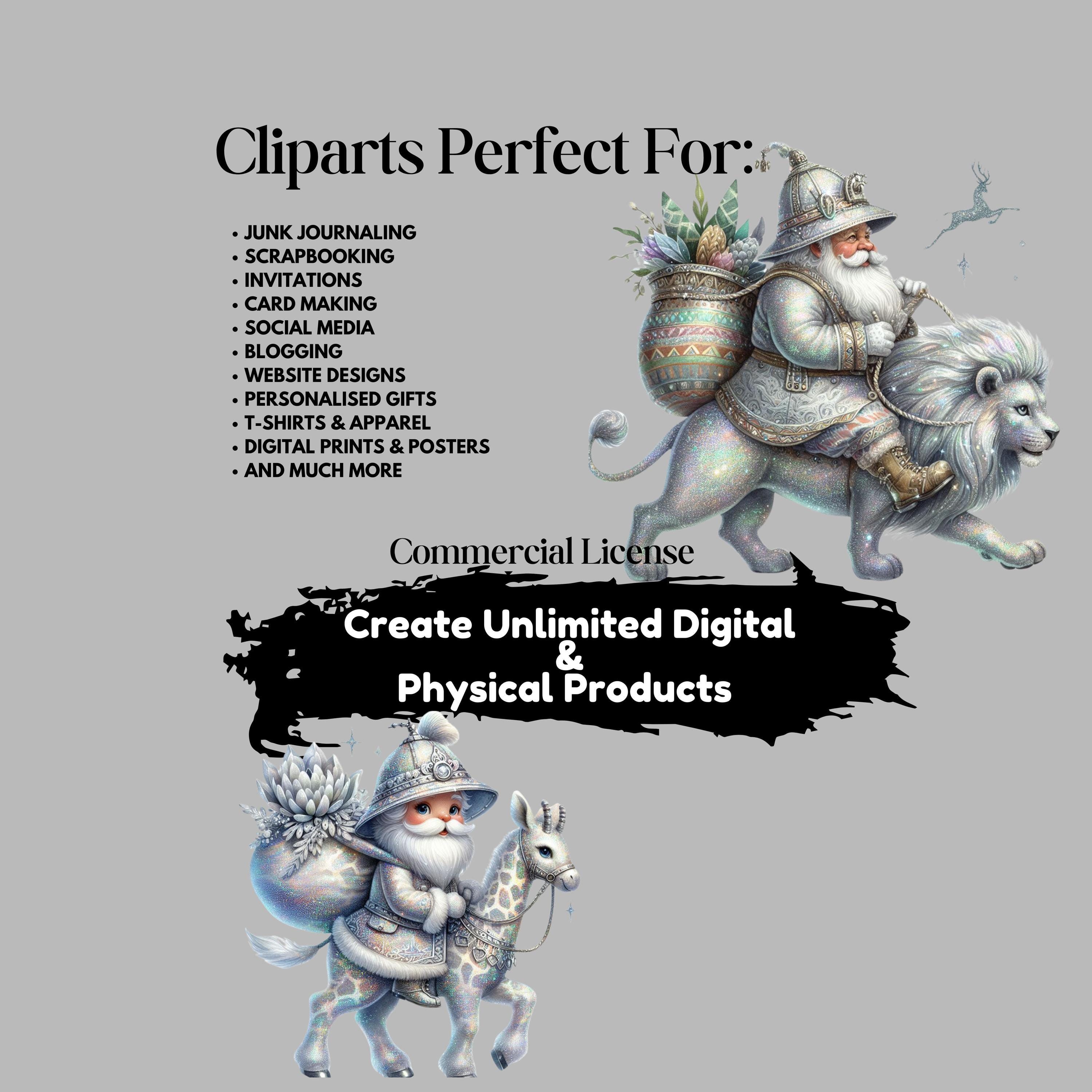 African Santa PNG | Safari Christmas Clipart | Springbok Sleigh Art ...