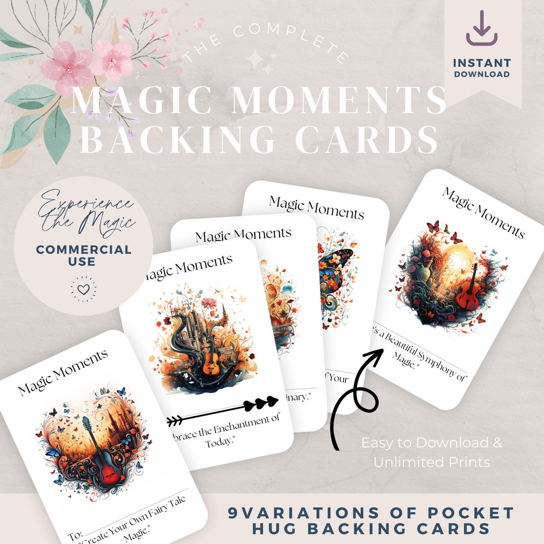 Magic Moments Pocket Hug Backing Cards: Printable Gift Tags (PDF) - Etsy