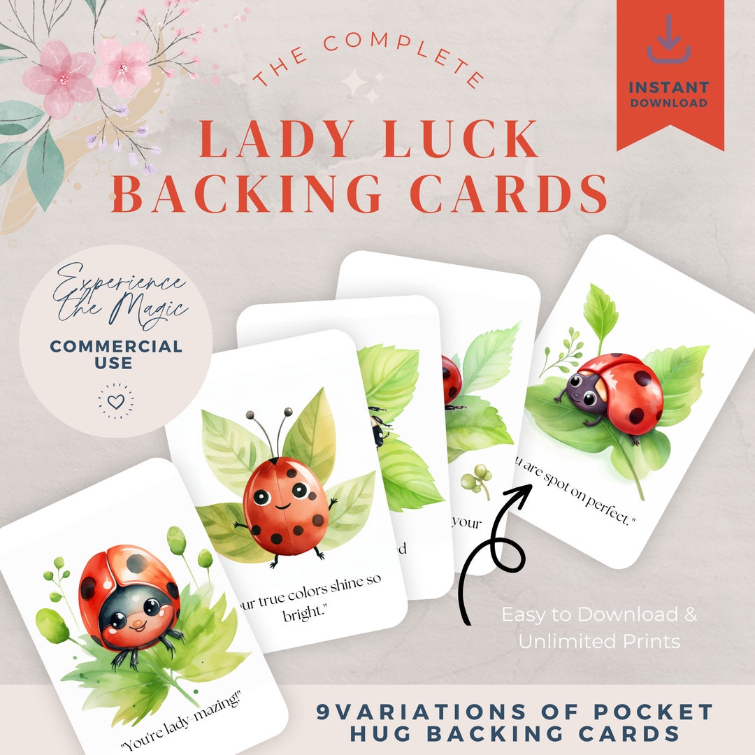Ladybug Pocket Hug Cards: Printable Gift Tags (digital Download) - Etsy