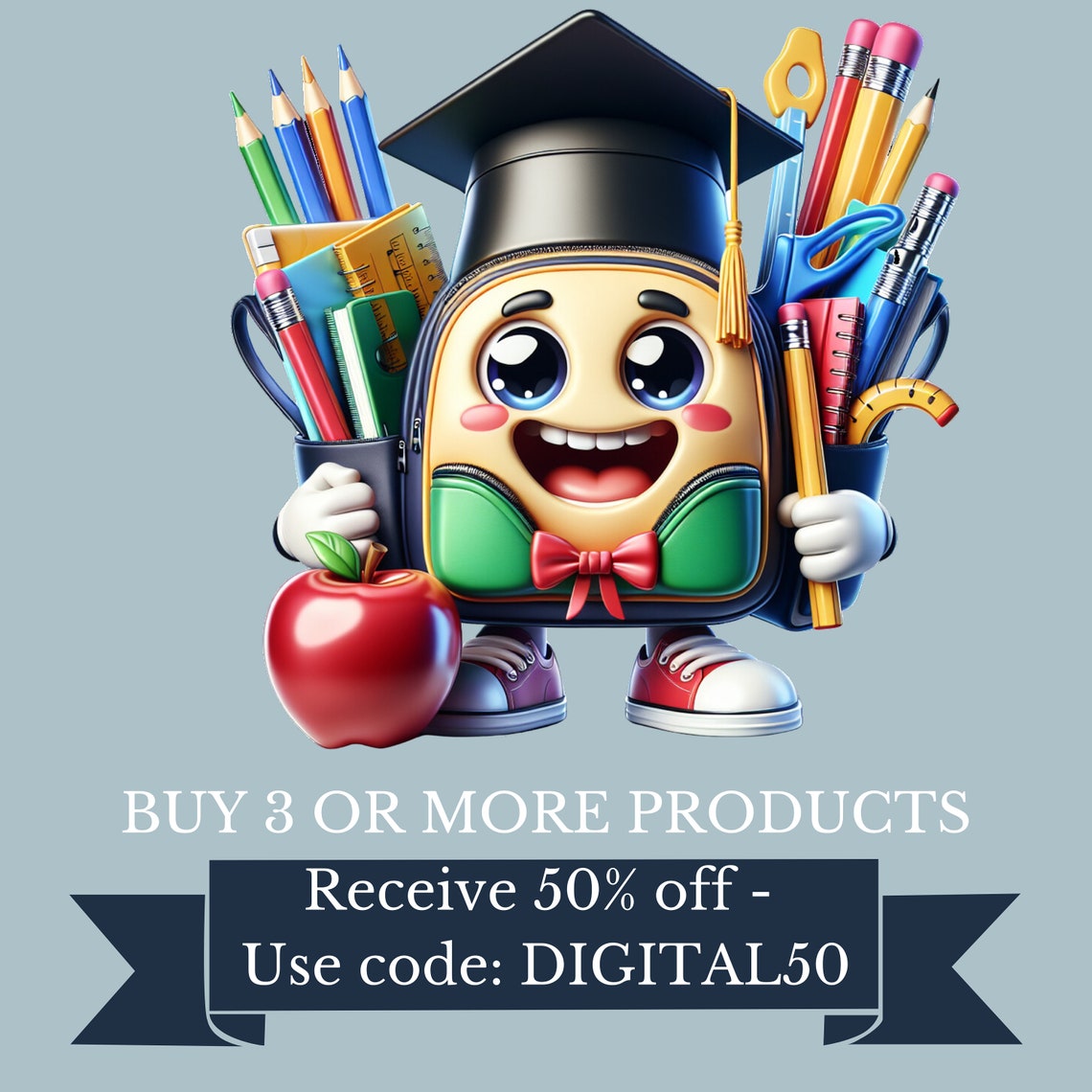 Back to School Clipart, Cute Backpack Character PNG, Transparent ...