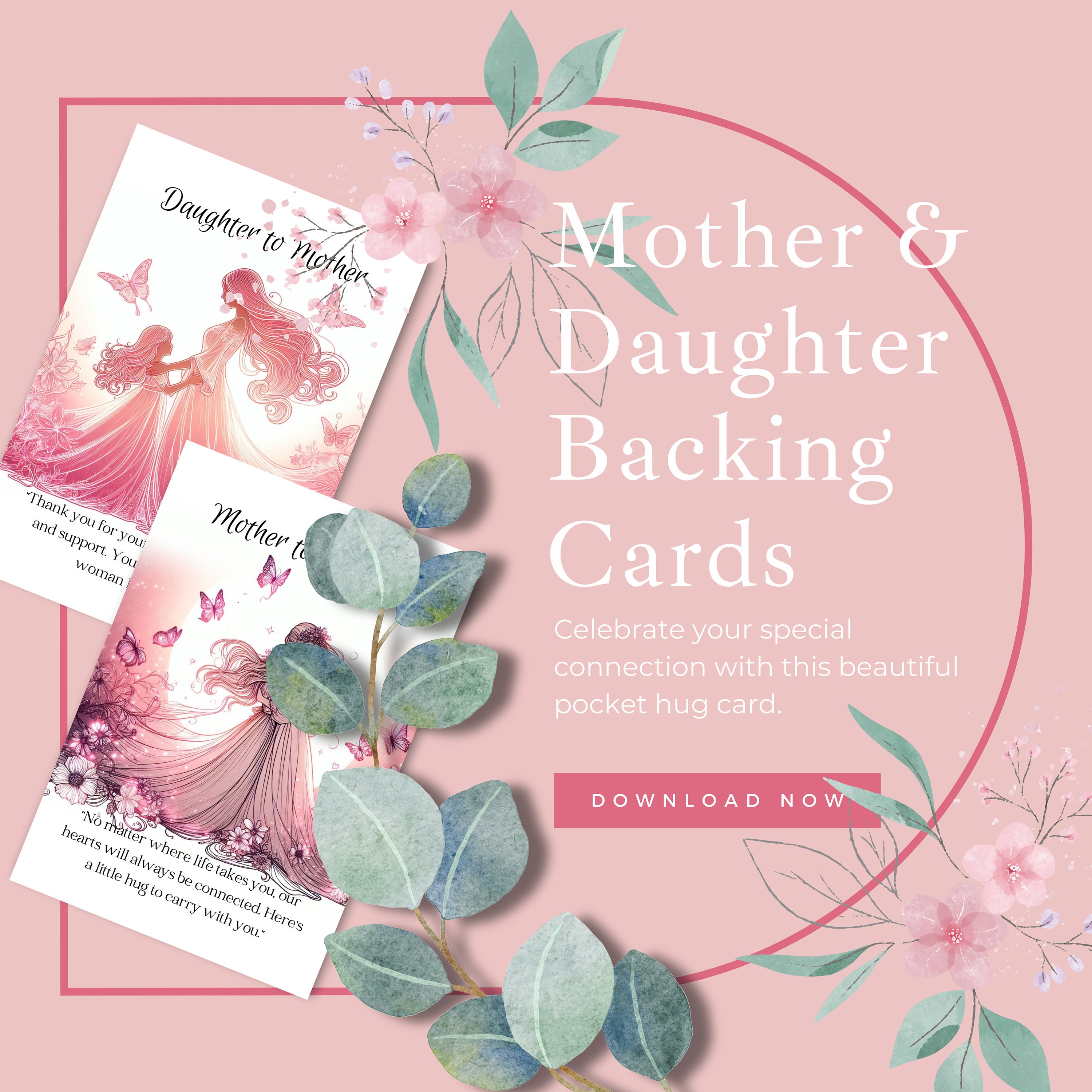 Mother Daughter Pocket Hug Cards: Heartfelt Gift (digital Download) - Etsy
