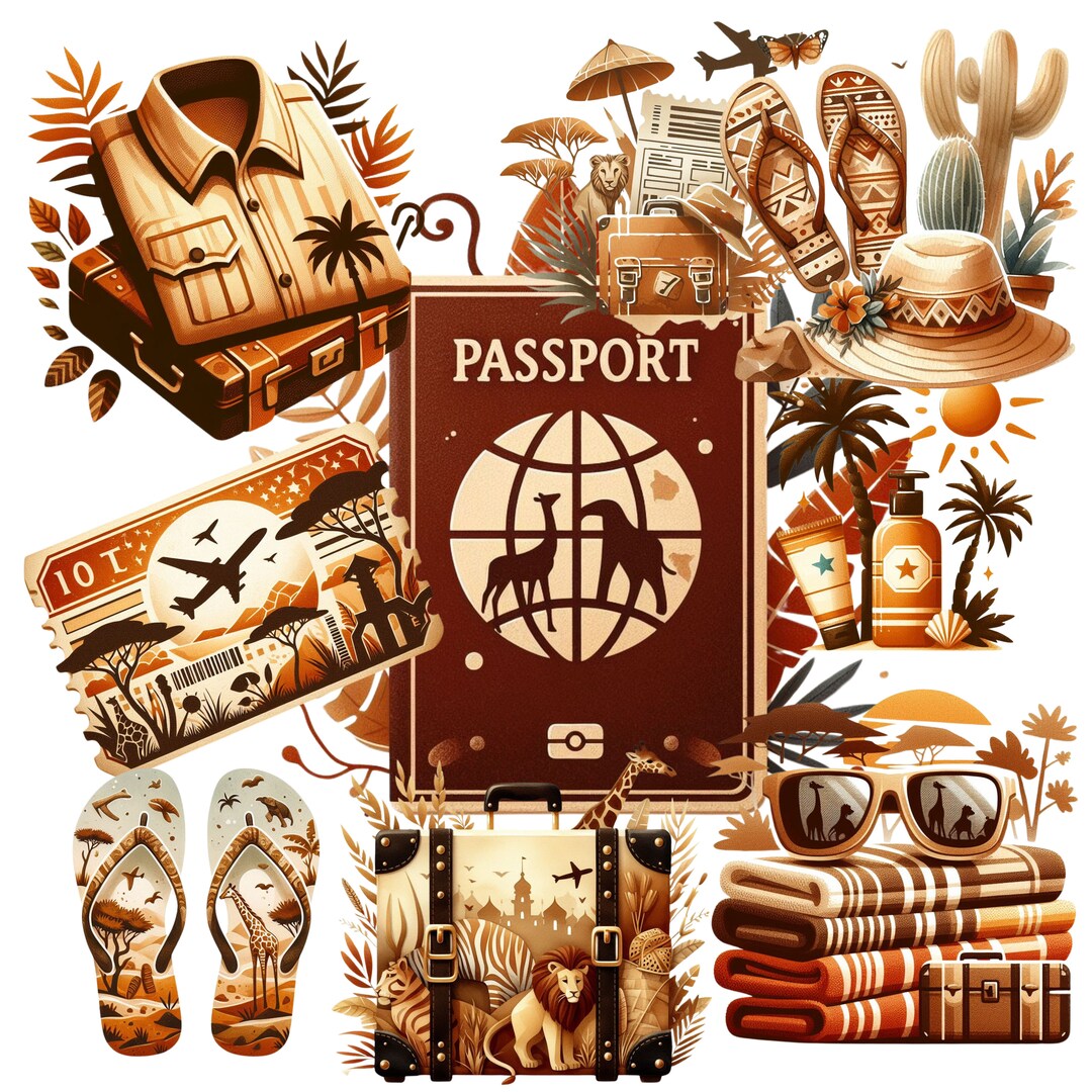 African Safari Clipart Bundle: 28 PNG Images (digital Download) - Etsy
