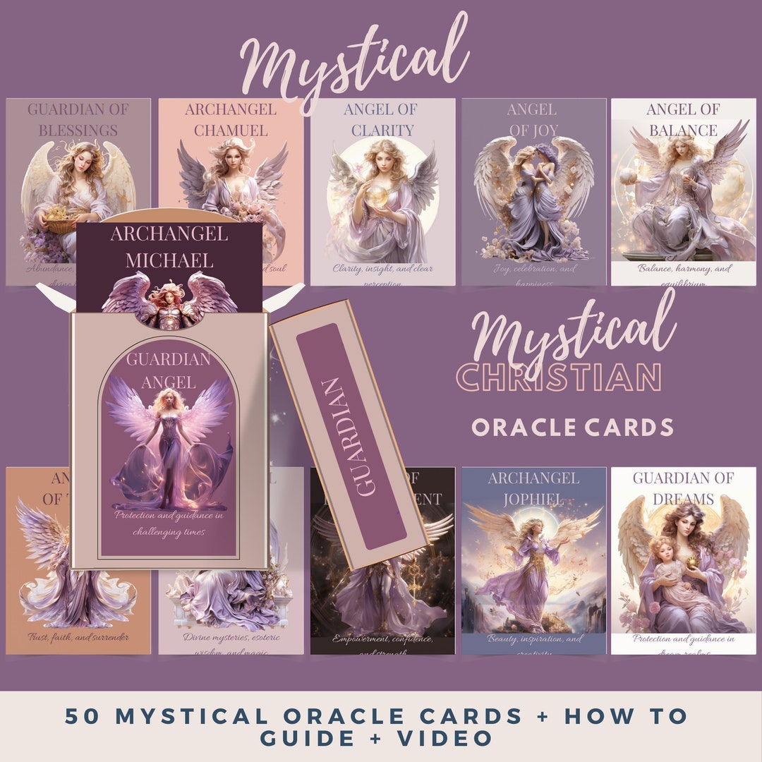 Mystical Oracle Card Deck L 50 Oracle Cards L Full Printable Deck L ...