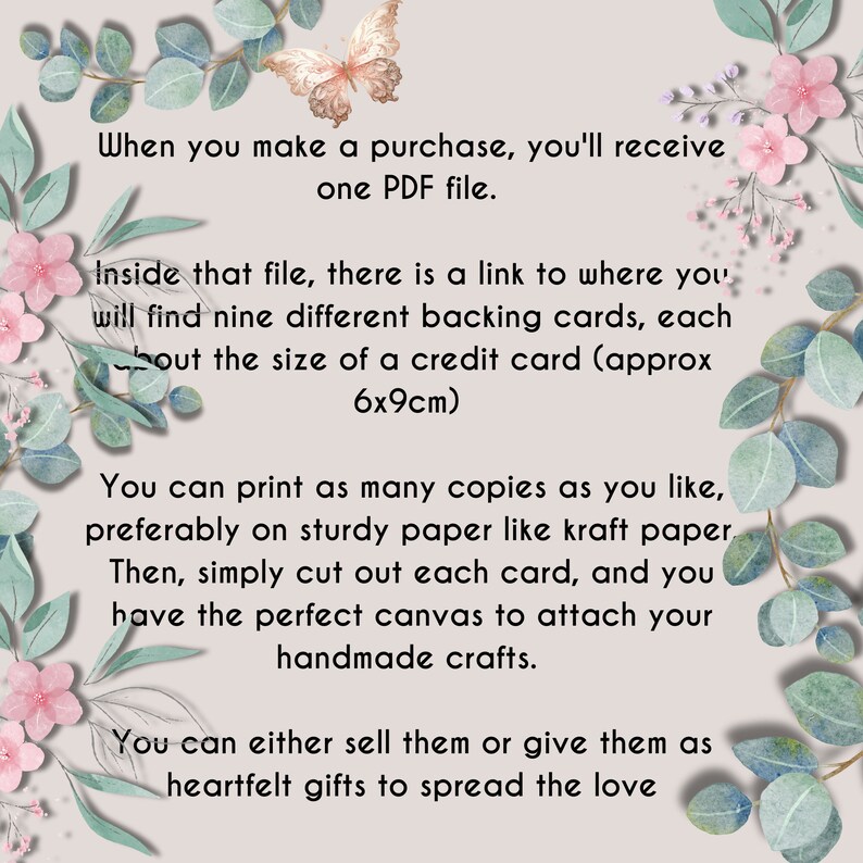 Backing Cards, Printable Templates for Small Business, Custom Display ...