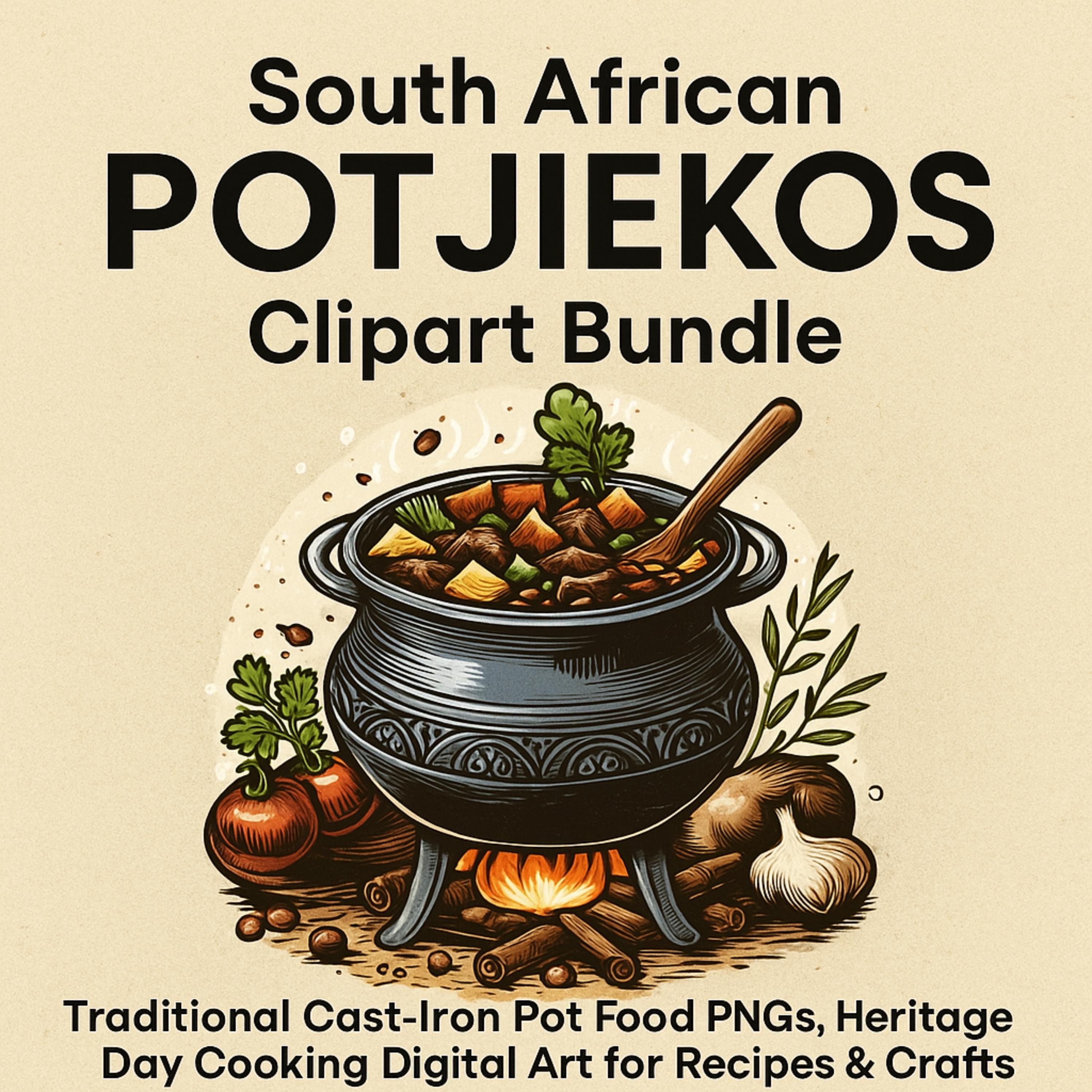 Traditional South African Potjiekos Clipart Bundle | 8 PNG Images ...