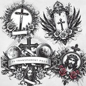 Eternal Ink Christian Tattoo Bundle - 35 Transparent 300 DPI Pngs - Etsy