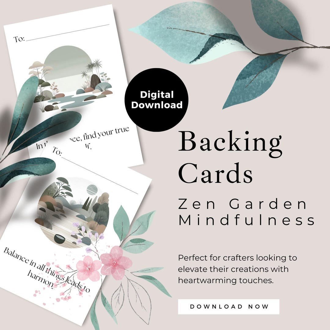 Printable Zen Garden Mindfulness Cards | Meditation Backing Cards ...