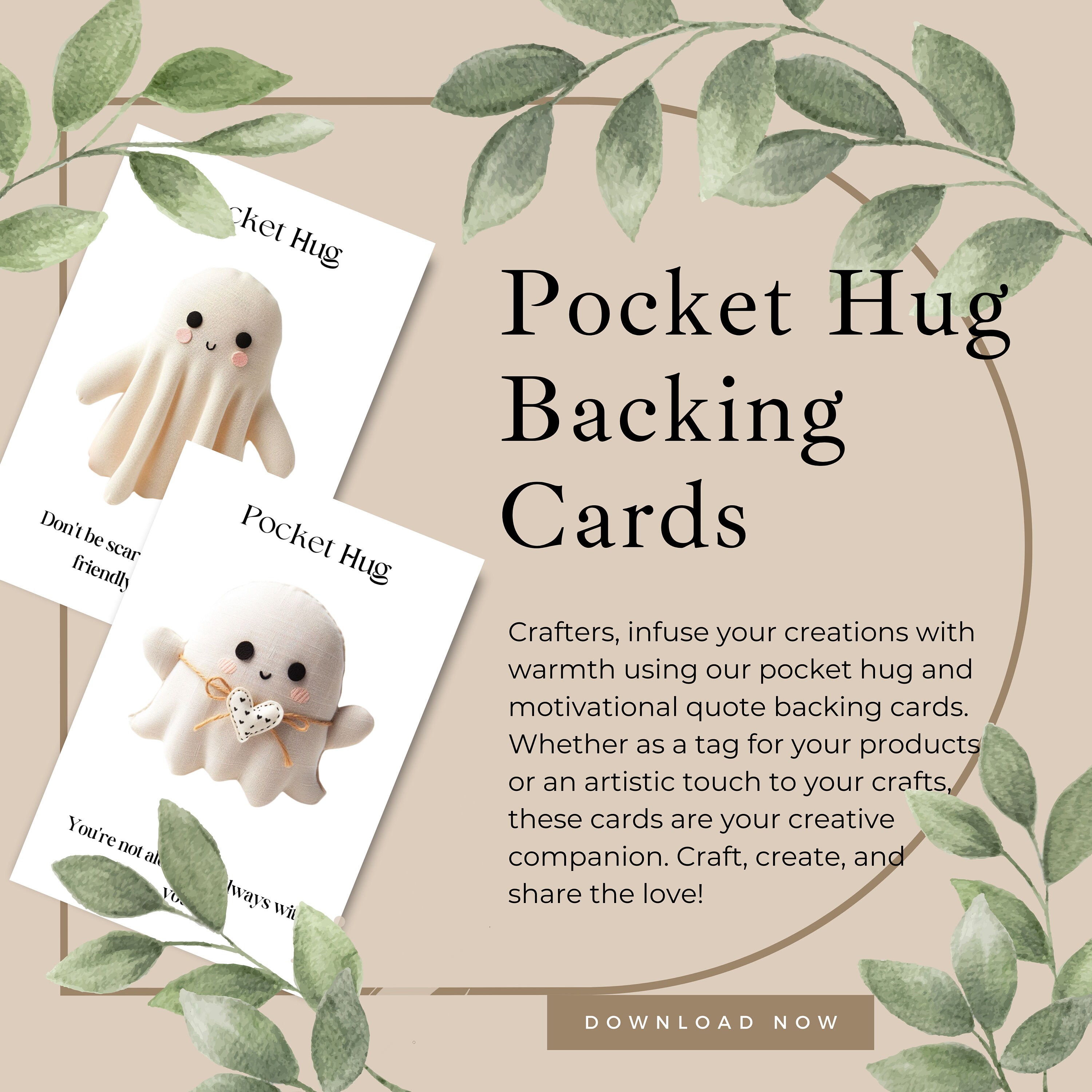 Pocket Hug Card Spooky Ghost Backing Cards - Cute Quotes for Pocket ...
