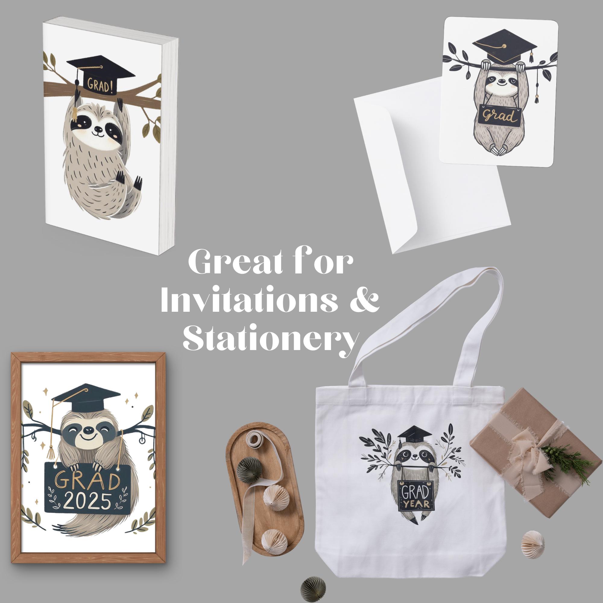 Sloth Graduation Clipart: Funny Lazy Grad PNG SVG (digital Download) - Etsy